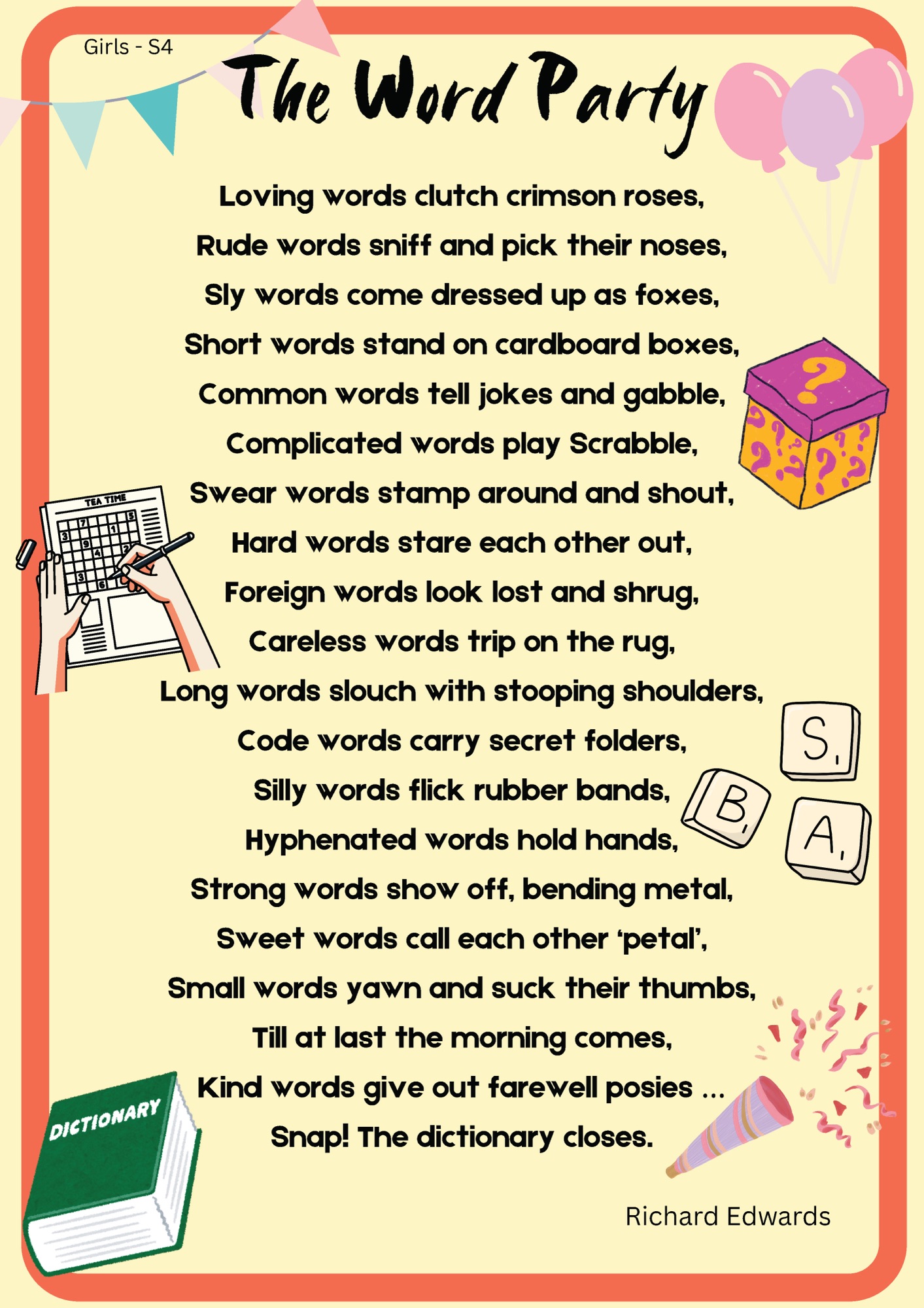 S4 Girls – 2025 Speech Festival Poems